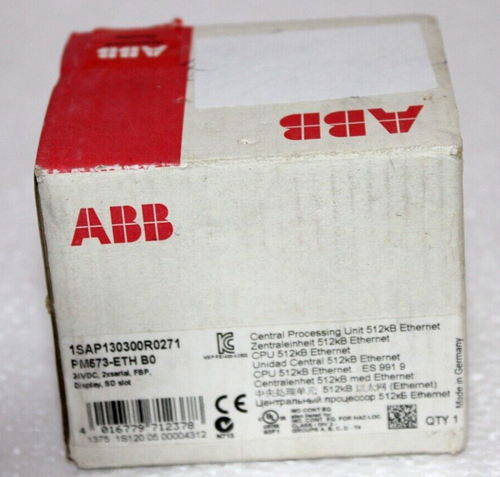 ABB 1SAP130300R0271 PM573-ETH Processor Module, 512kB, Ethernet, 2x ...