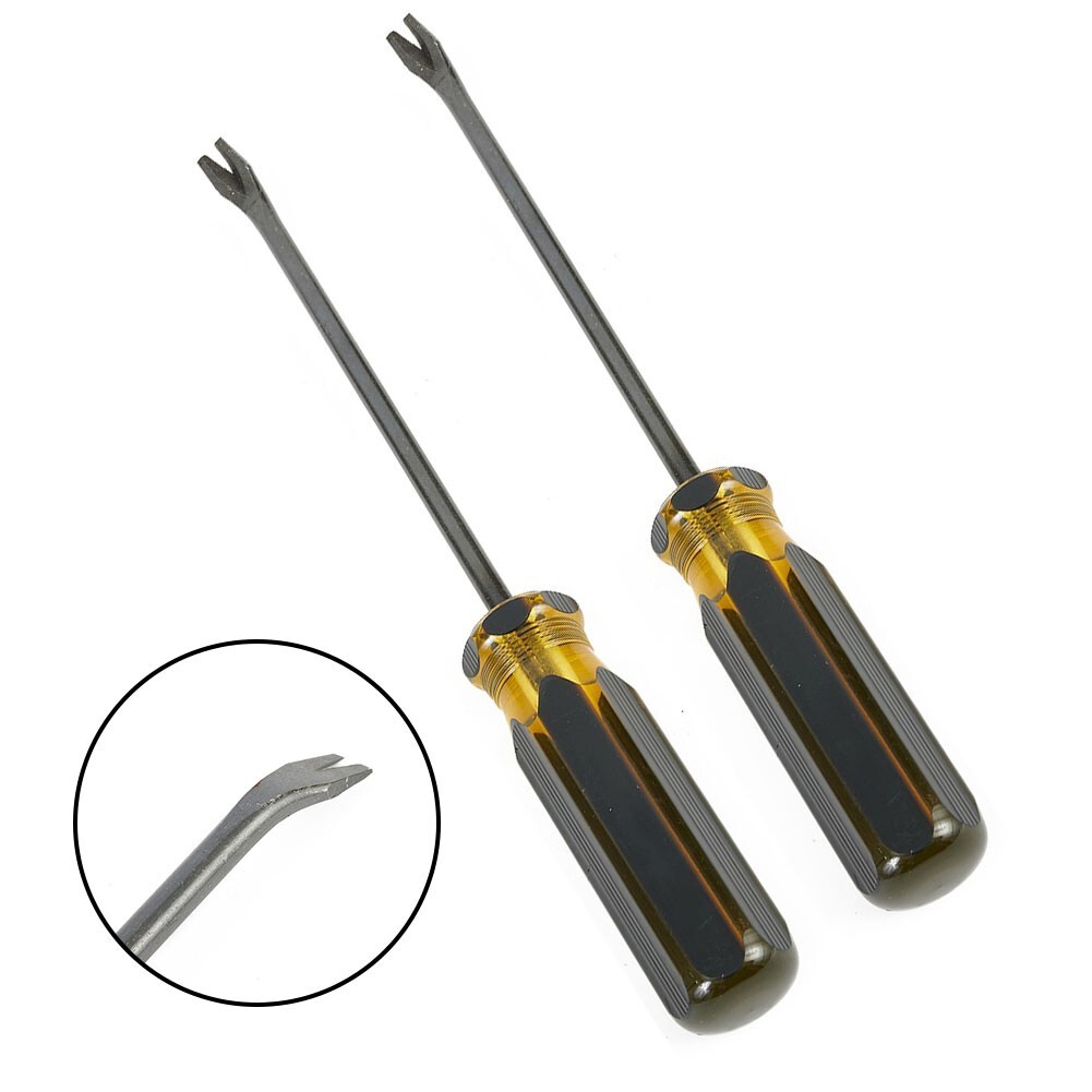Chrome Vanadium Steel Staple Lifter 2PCS Handle Pry Bar Tool Tack Nail ...