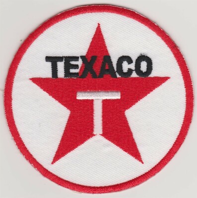 Texaco Gasoline Red Star 3" Round Embroidered Iron On Car Patch *New ...