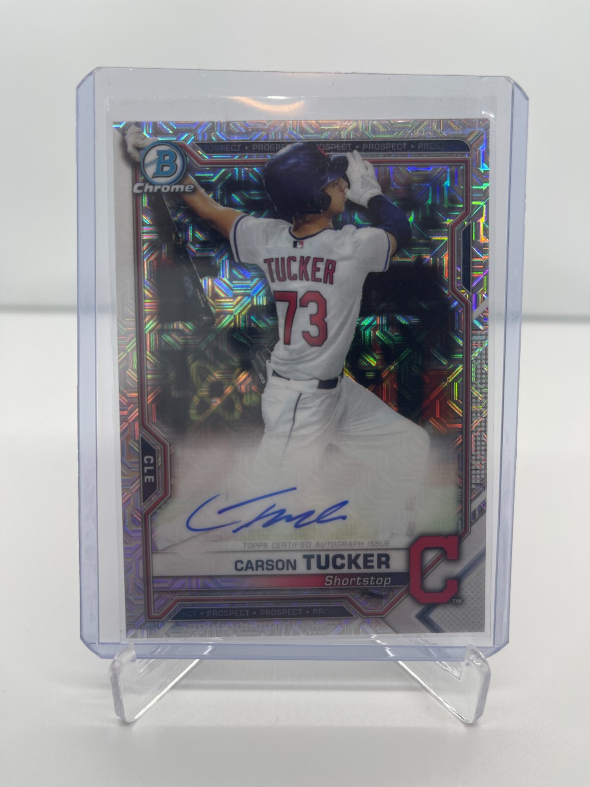 2021 Bowman Chrome Mega Box Carson Tucker auto autograph card Indians ...