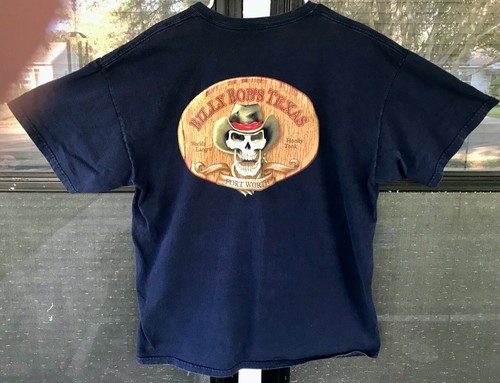 Vtg Billy Bob's Fort Worth Texas T-Shirt Skeleton Graphics SIZE XL BLUE ...