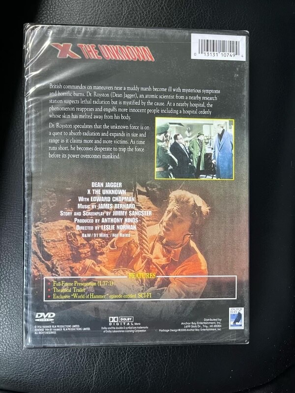 X The Unknown (DVD, 2000) 1956 Hammer Collection Anchor Bay 13131107494 ...
