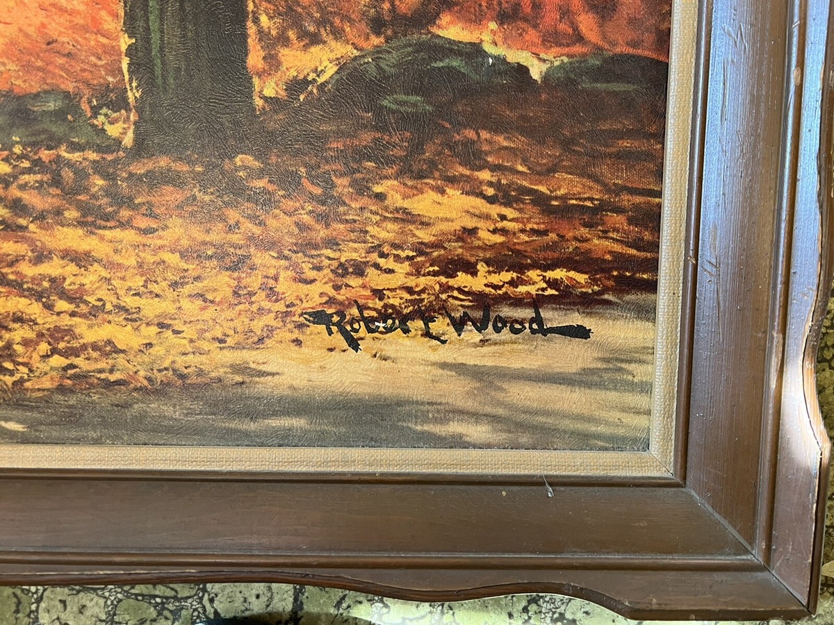 Robert Wood October Gold Painting Antique 1865 Large Antique Signed