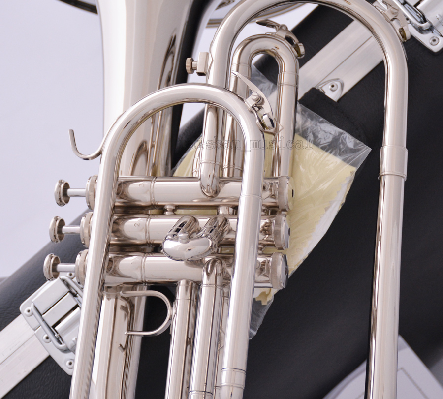 Professional JINBAO F Key Marching Mellophone Silver nickel Horn Hard ...