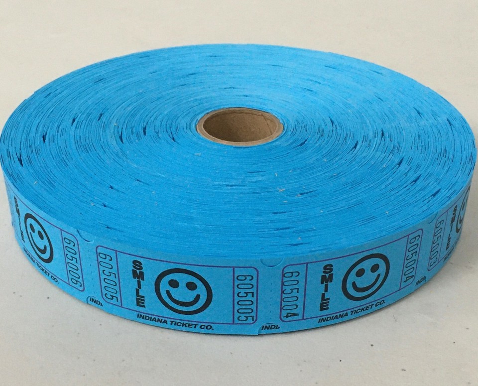 Smile Face Tickets Roll of 2000 Single Stub Smile Emoji Raffle Fun Fair ...
