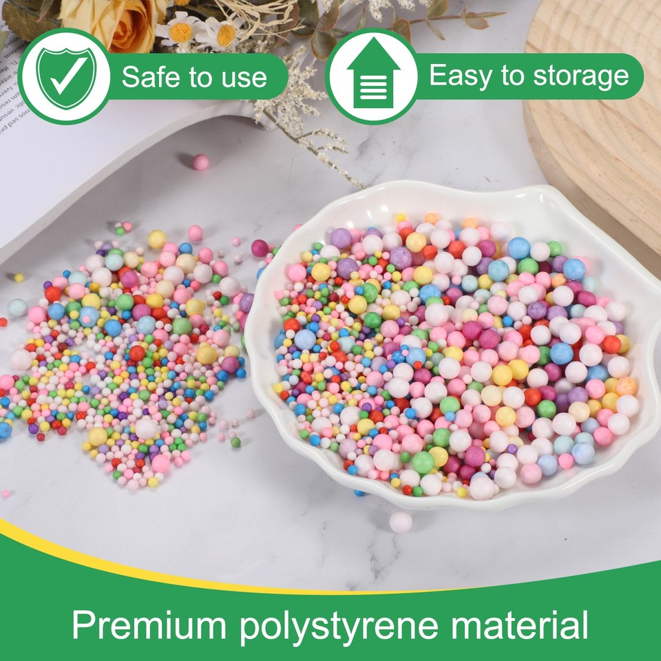 Foam Beads, 2-3mm Mini Small Balls Polystyrene Beads Black 685821924812 ...