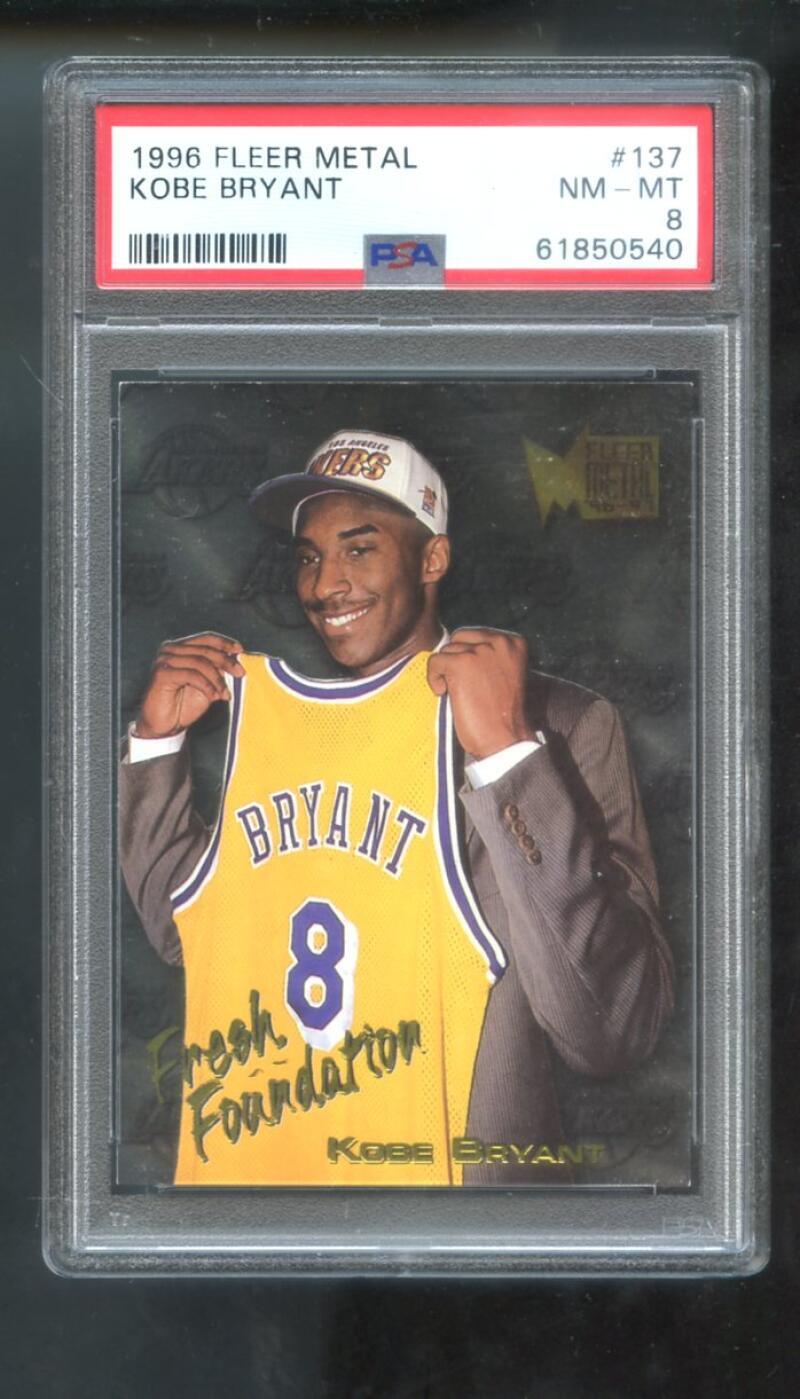 1996-97 Fleer Metal Fresh Foundation 137 Kobe Bryant ROOKIE RC PSA 8 ...