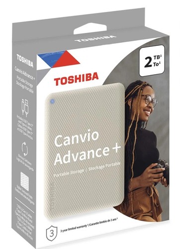 NEW Toshiba Canvio Advance Plus Portable External 2TB Hard Drive WHITE ...