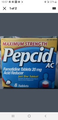 Pepcid Ac Maximum Strength 8 Tablets 20 mg Famotidine Brand New ...