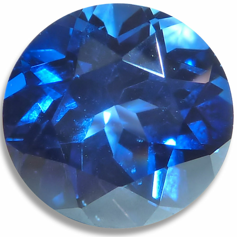 Lab Created Sapphire Blue Round Faceted Loose Gemstones Fine AAA ...