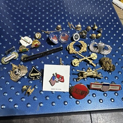 Vintage Lot of USMC & Army Service Lapel Pins Vietnam Era To Present | eBay