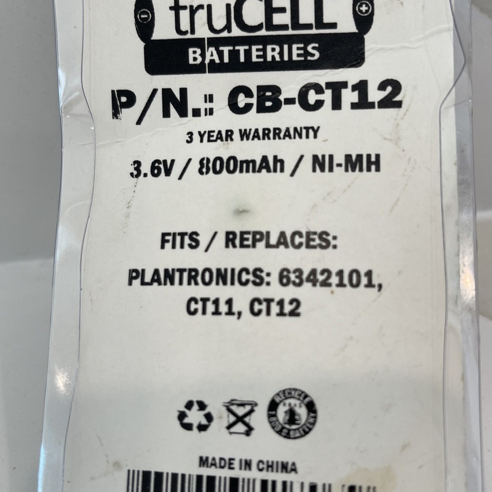 Trucell Batteries Plantronics 6342101 CT11 CT12 Replacement Battery 3 ...