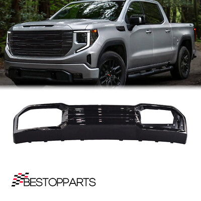 Front Lower Skid Plate Valance Gloss Black For 2022-2025 GMC Sierra1500 ...