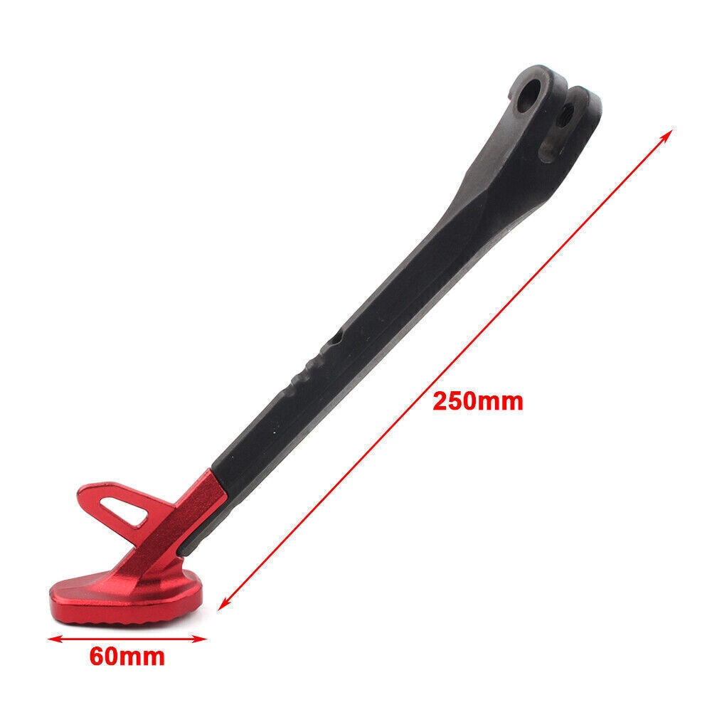 Motorcycle Single Side Stand Leg Kickstand Support Black+Red 250MM ...