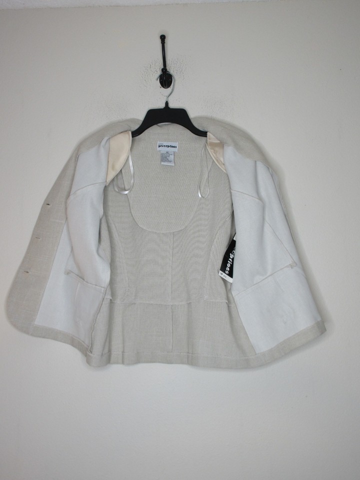 NWT Perceptions Petite Women's Two Piece Blazer Retro Pantsuit Camel ...