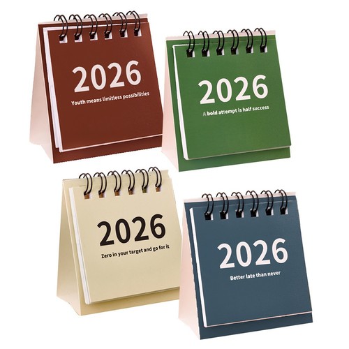 4 Pcs Standing Flip Desktop Calendar Office Calendars 2026 Year Planner ...