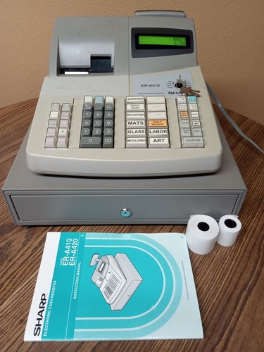 Sharp ER-A410 Electronic Cash Register with Manual Thermal Print | eBay
