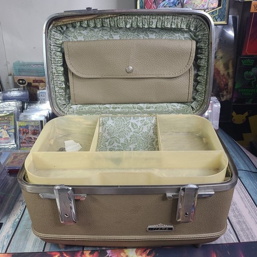 VTG American Tourister Tiara TAN Luggage Cosmetic Case With Mirror ...