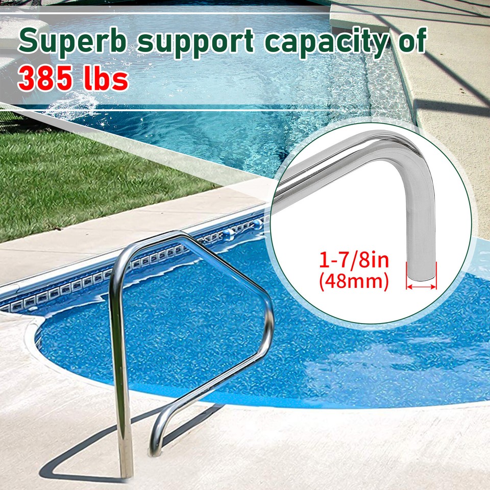 New Stainless Steel Swimming Pool Ladder Step Handrail In-Ground ...