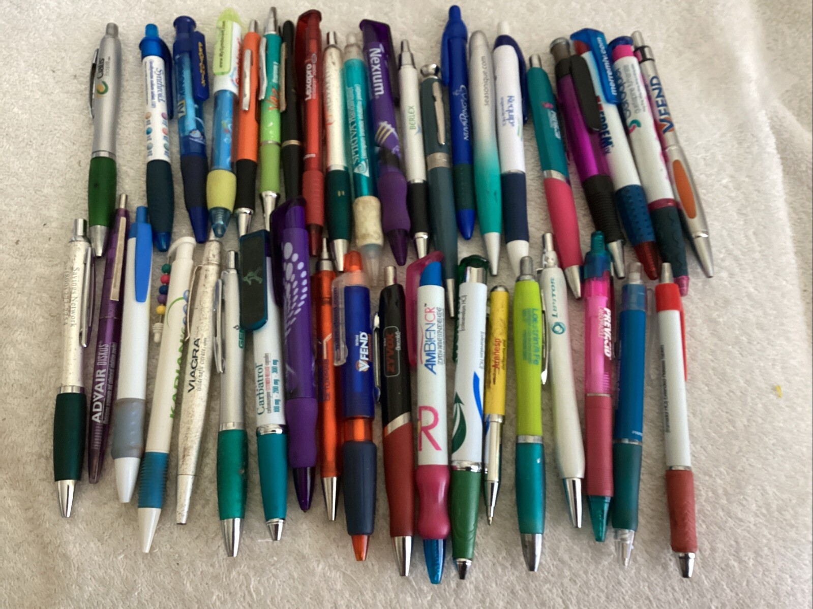 Lot of 40 Advertising Pens Pharmaceutical Drug Rep Medical Mixed Metal ...