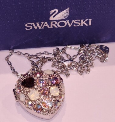 Swarovski Big Heart Colorful Crystal LocketPendant Necklace | eBay