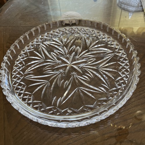 Heavy 4 Pound Cut Lead Crystal 10.5 Round Serving Tray | eBay