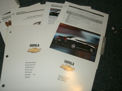 2004 CHEVROLET IMPALA DEALER ALBUM SALESMANS BROCHURE REFERENCE SHEETS ...