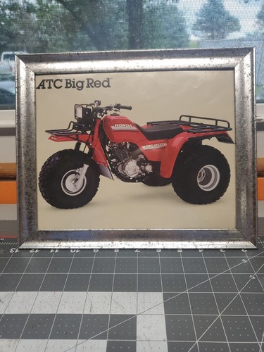 HONDA ATC Big Red 3-Wheeler Framed print man cave Atv Off road | eBay