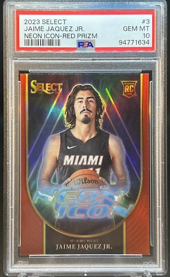 2023 Select Jaime Jacques Jr. Neon Icon Red Prizm #3 PSA 10 Color Match ...