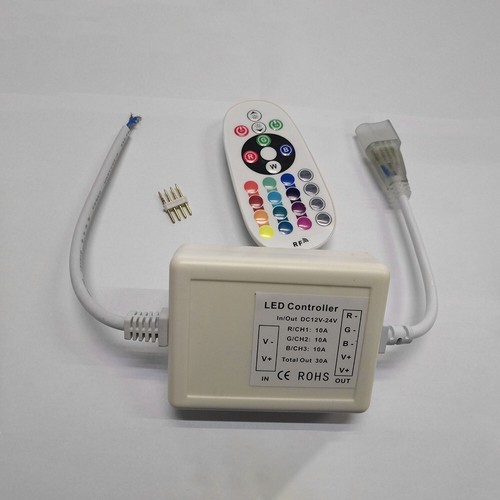 12V 24-Key LED Remote Controller for 10*20mm RGB LED Neon Light Strip ...