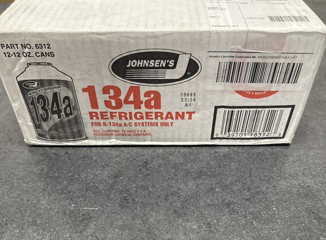 12 Cans 1 Case Johnsen's R134a AC Freon R-134a Car Auto A/c Refrigerant ...