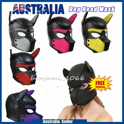 Bondage Cosplay Pup Hood Head Mask Neoprene Puppy Dog Play Party Role ...
