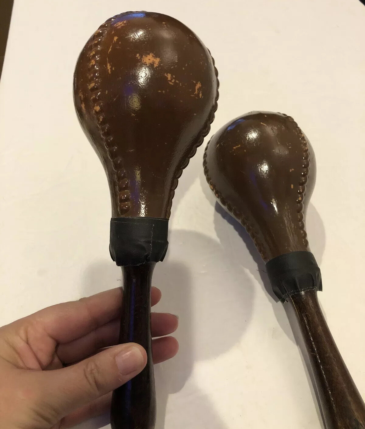 Wooden Handle Round Plastic Top Maracas 10” Brown | eBay