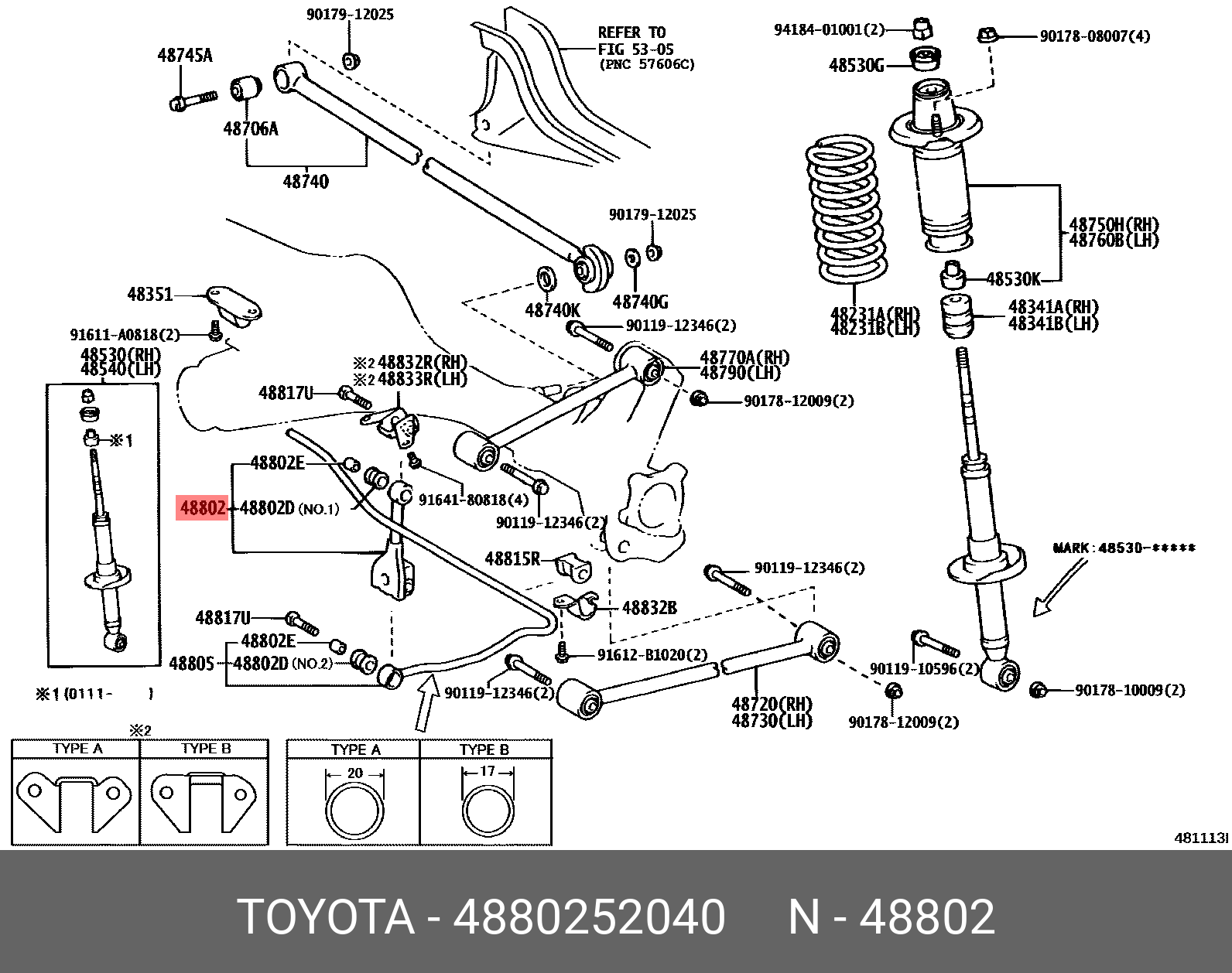 Genuine OE stabilizer link, 4880252040 for TOYOTA 48802-52040 | eBay