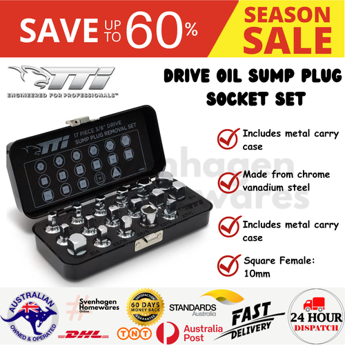 TTI 3/8INCH DRIVE OIL SUMP PLUG SOCKET SET 17 PIECE TTI17PCODSS | eBay