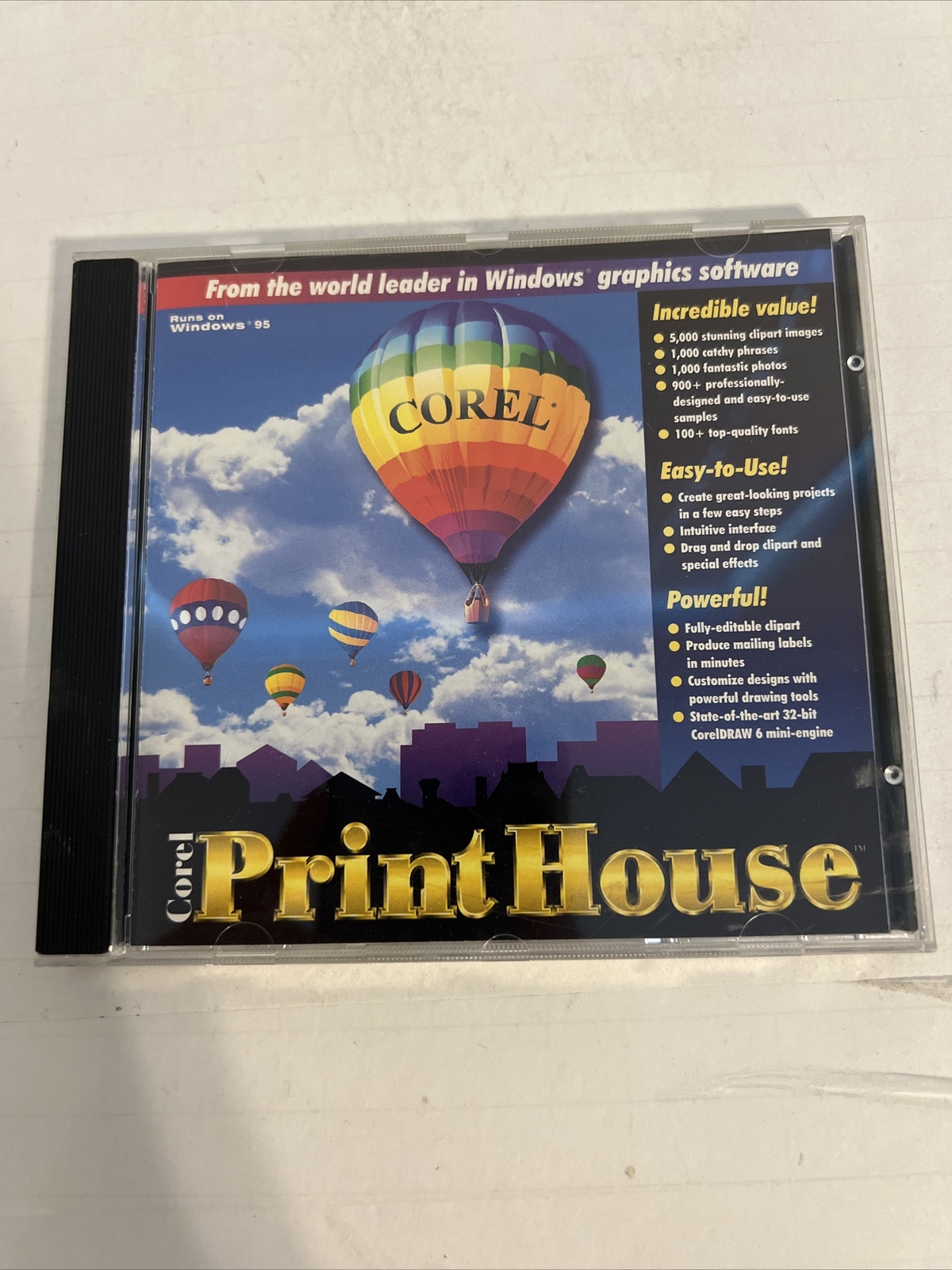Corel Print House for Windows CD Runs on Windows 95 and IBM PC 486 DX ...