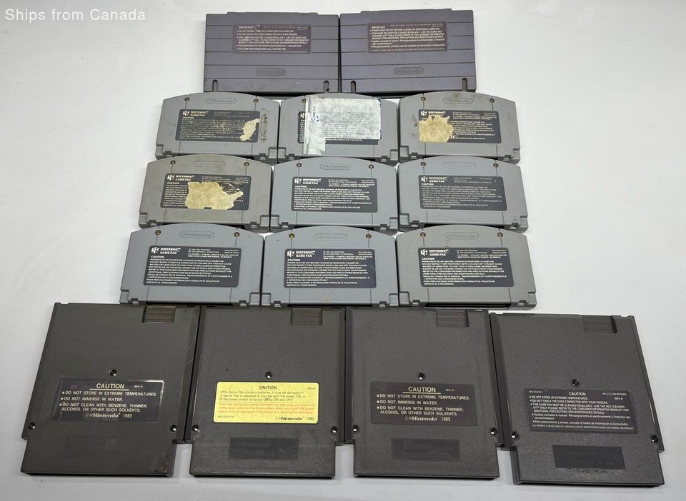 Lot of 15 Vintage Nintendo Game Cartridges (NES, SNES, N64) | eBay