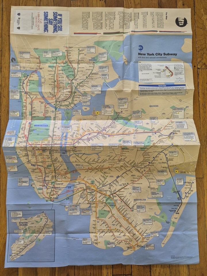 New York City MTA Subway Railroad Map: Lot of 8+1 Newest All Different ...