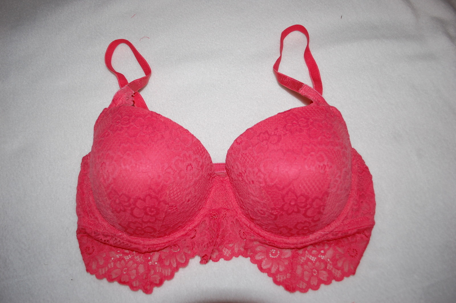 Womens CORAL LACE PUSH UP BRALETTE Pullover PLASTIC UNDERWIRE Preform ...