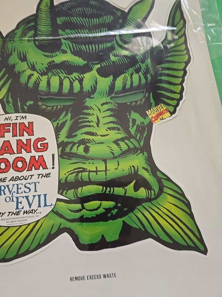 Fin Fang Foom 1991 Marvel Comics Paper Promo Mask Poster - Detached ...