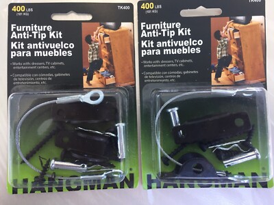 2-Anti-Tip Kit-400 Pound Falling Furniture Prevention Devices(TK-400 ...