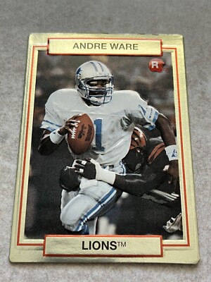 1990 Action Packed Andre Ware #44 RC Rookie NFL Detroit Lions | eBay