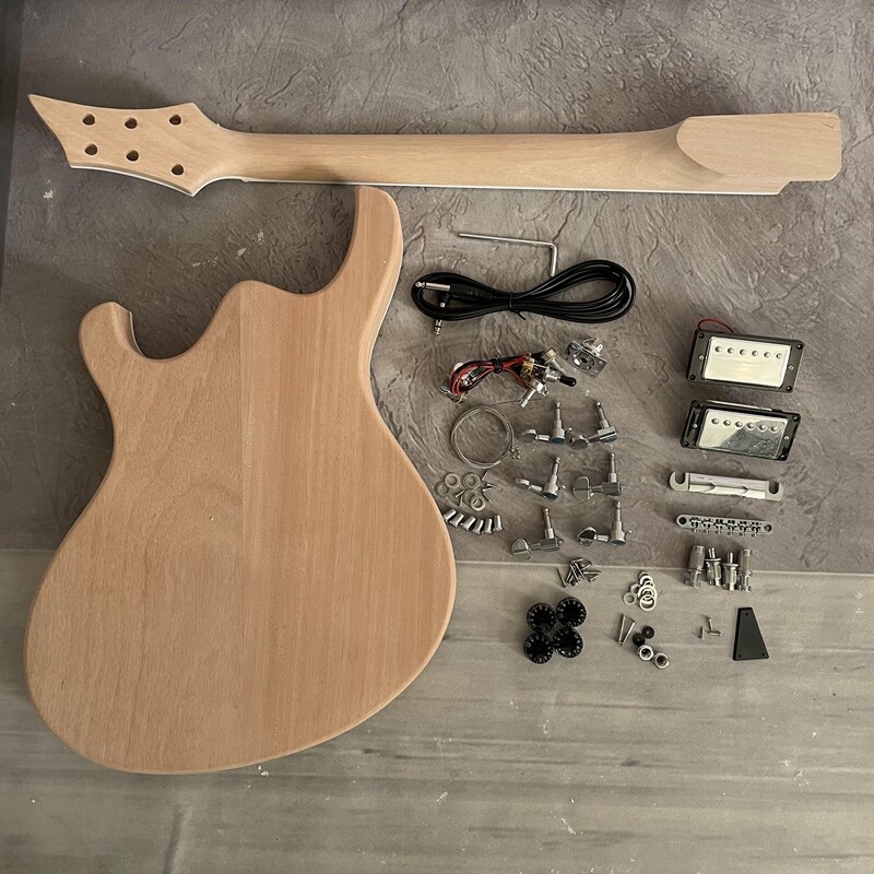 Unfinished Languedoc Electric Guitar Hollow Body DIY 24 Frets Maple ...