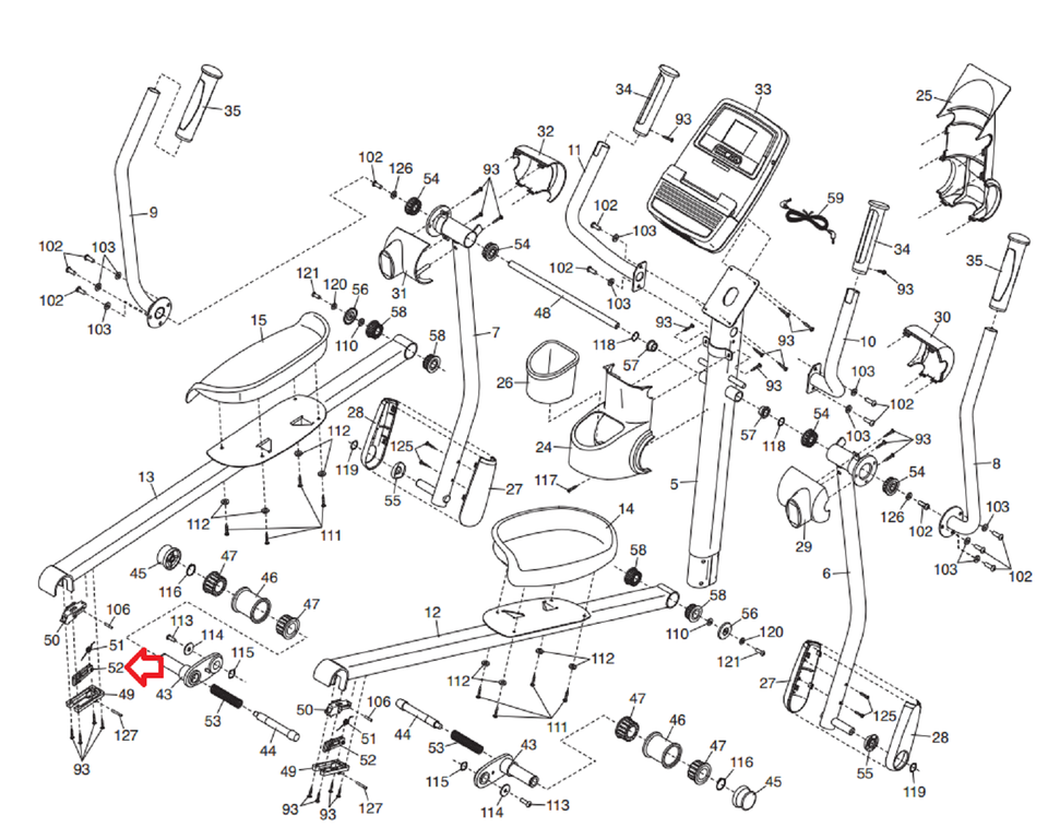 FreeMotion Proform 510 Rear Drive 10.0 ZE 500 ZLE Elliptical Latch ...