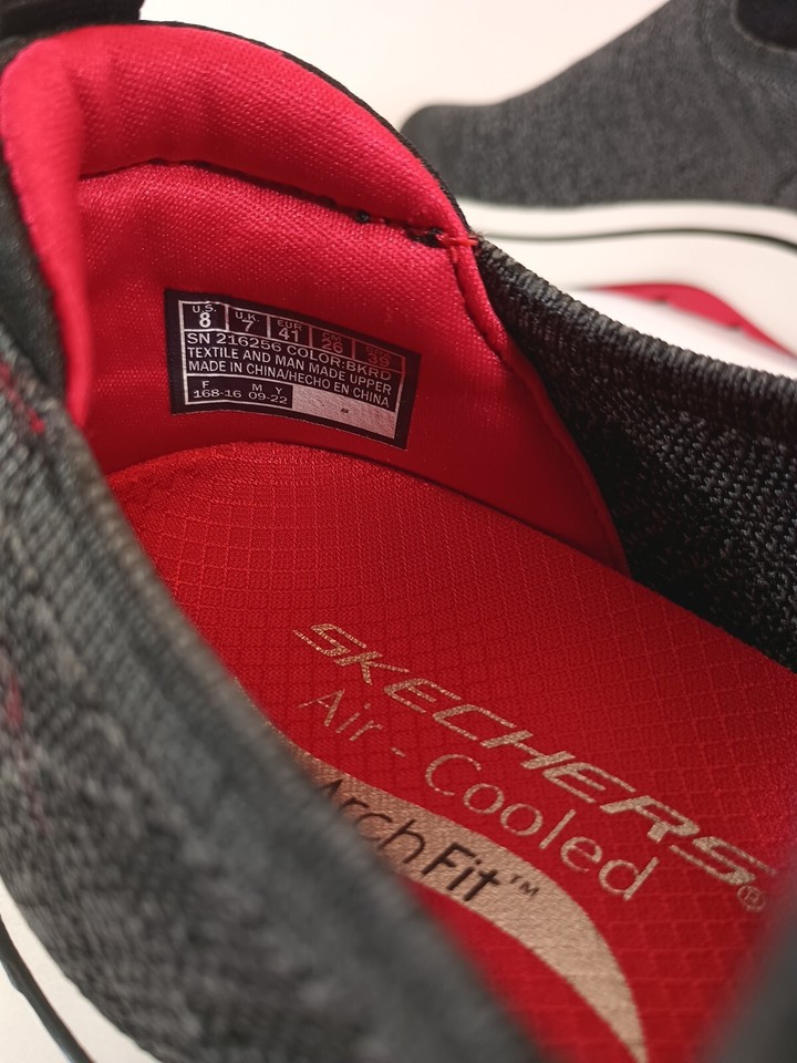 Men's Skechers, Size 8 GO WALK Arch Fit - Linear Axis 216256-BKRD Black ...