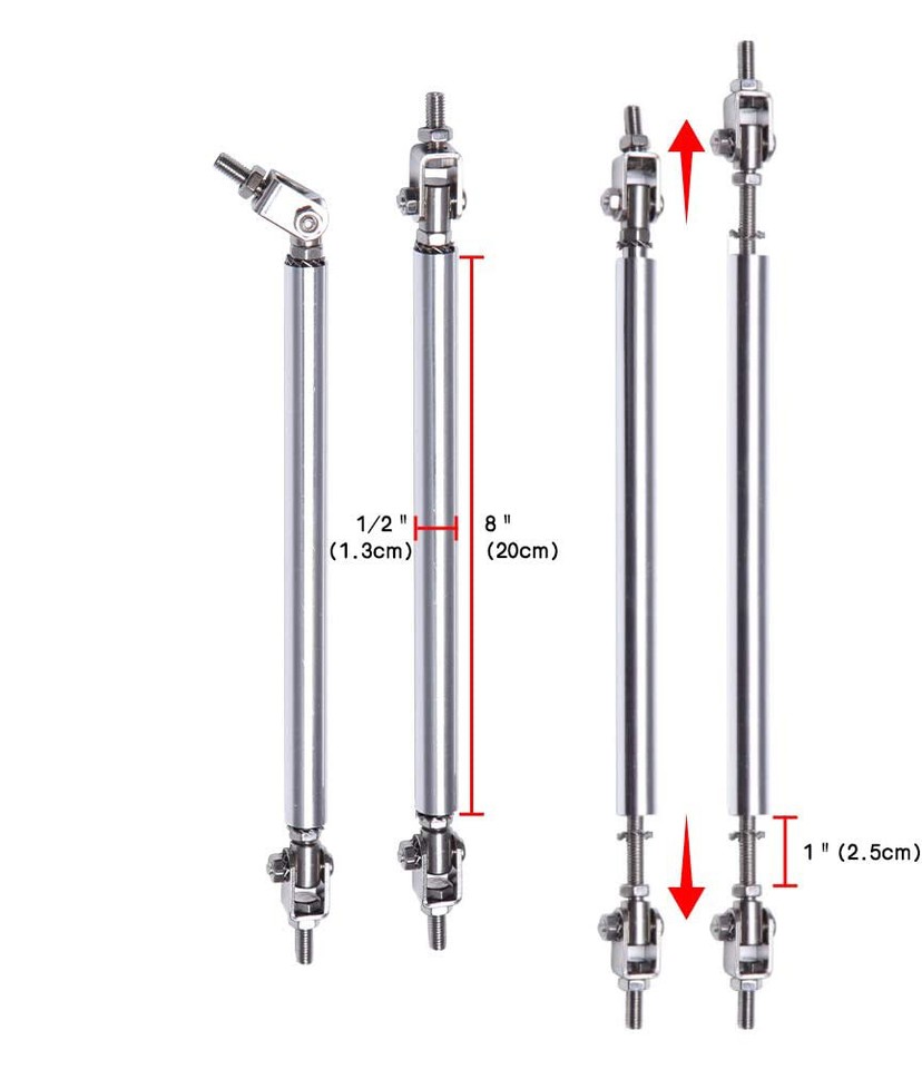 Front Bumper Lip Splitter Chin Spoiler & Strut Rods For Chevrolet Chevy ...