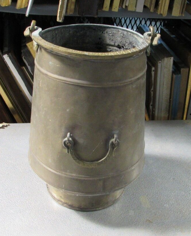 Antique Turkish Copper Bucket Pail Umbrella Pot Handmade Wrought Iron ...
