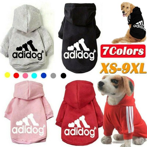 Pet Dog Clothes Winter Casual Adidog Warm Hoodie Coat Jacket Clothing ...