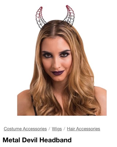 Metal Devil Unisex Headband Black Red Size OSFM Costume Role Play | eBay