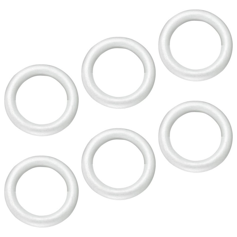 6Pcs Foams Project Painting Foam Crafts DIY Wreath Foam Rings Blank ...